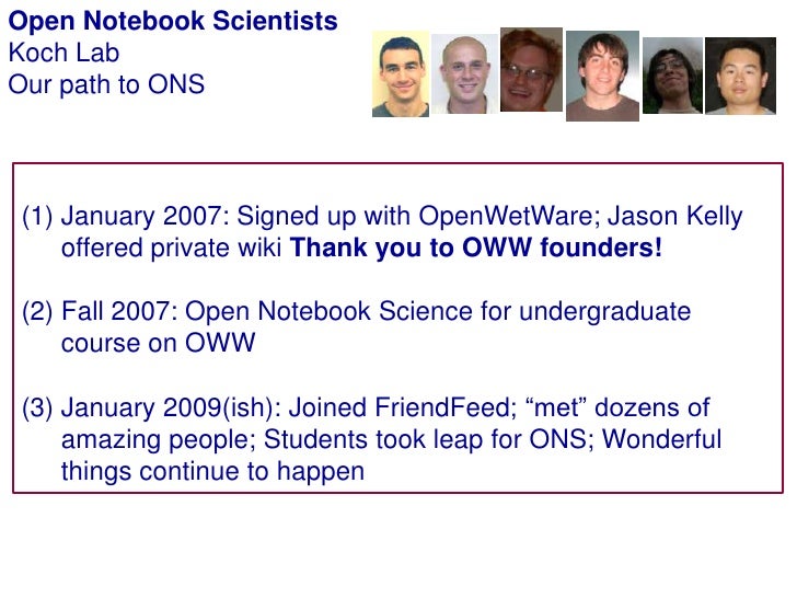 Science Online2010 Open Notebook Science