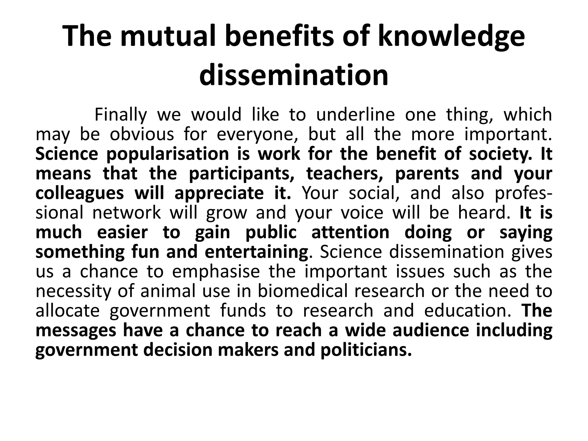 Science popularisation | PPTX