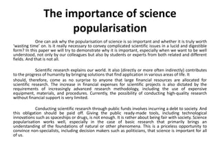 Science popularisation | PPTX