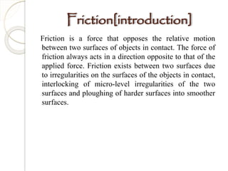 friction ppt | PPTX