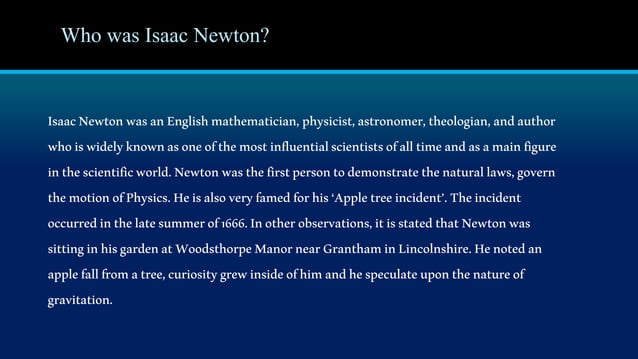 Isaac Newton ppt | PPTX | Physics | Science
