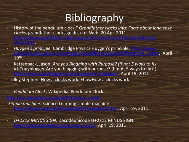 Pendulum Clock | PPTX | Physics | Science
