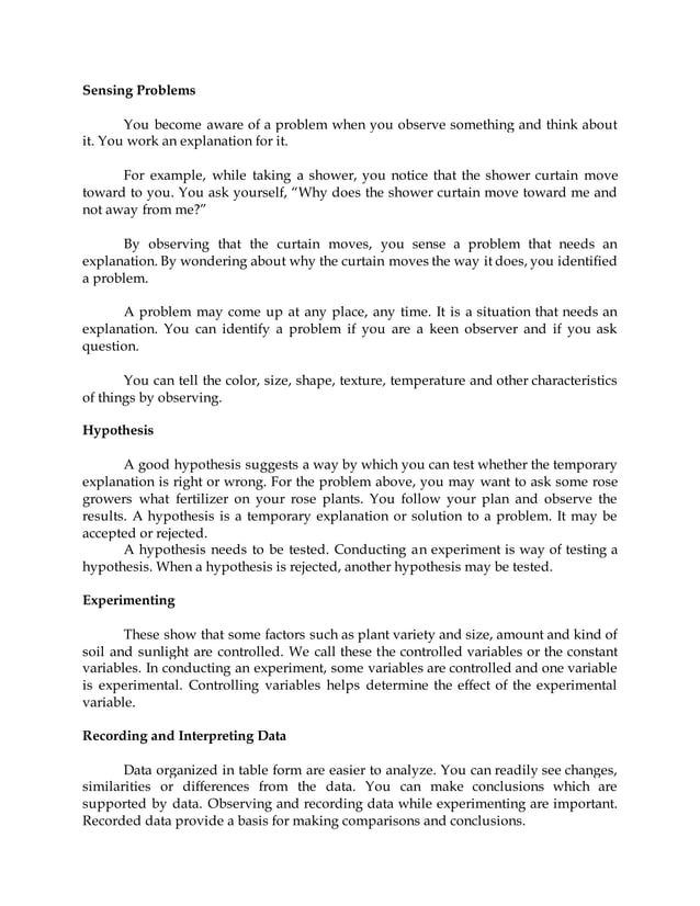 Science processes | DOCX | Physics | Science