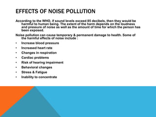 Noise pollution--Festivals | PPTX