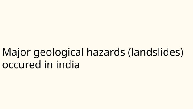 Landslide -Natural Hazard. ' | PPTX | Geology | Science