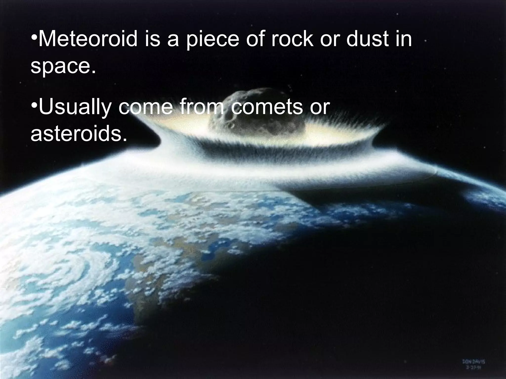 Science Project Asteroids Meteroids And Meteors | PPT