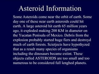 Science Project Asteroids Meteroids And Meteors | PPT | Geology | Science