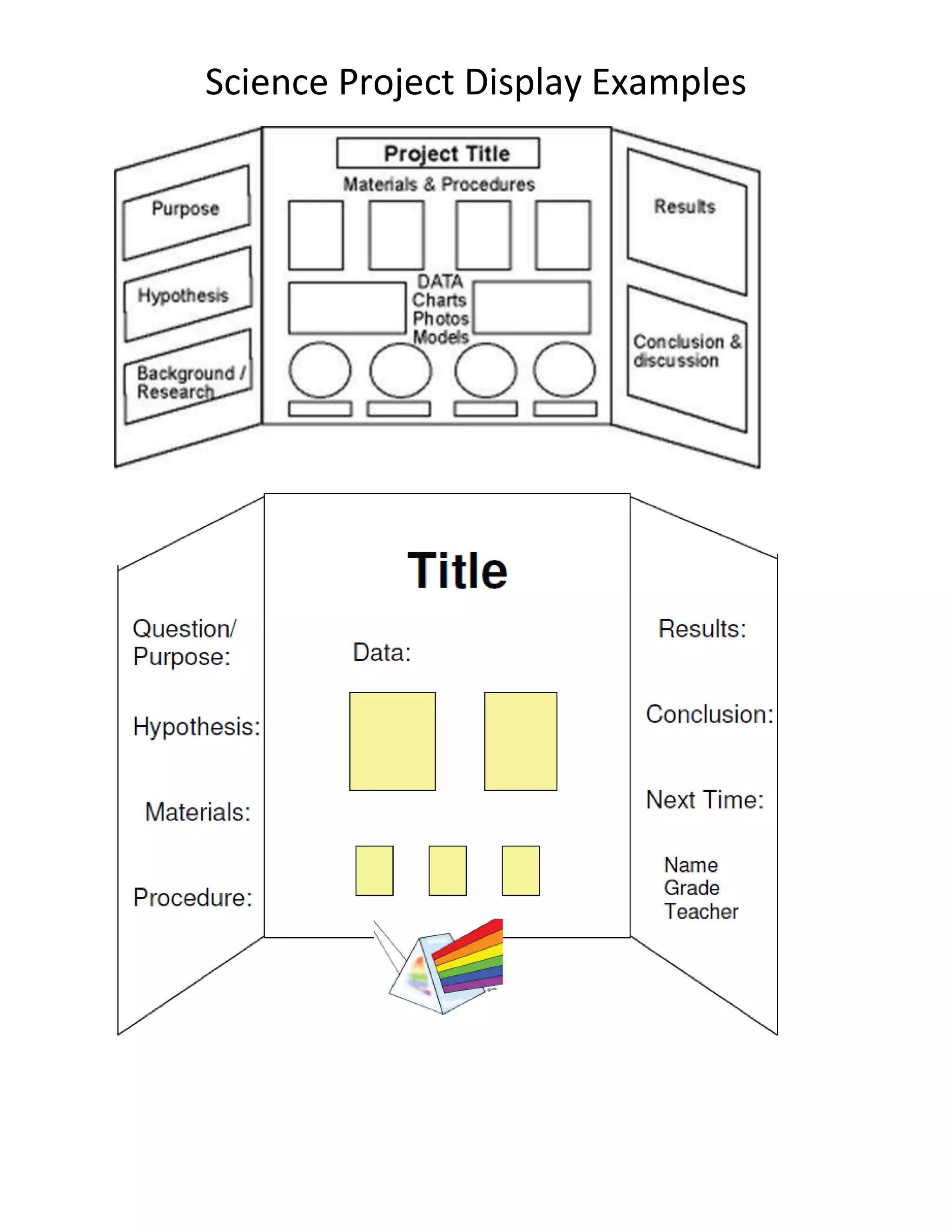 Science project display examples | DOCX