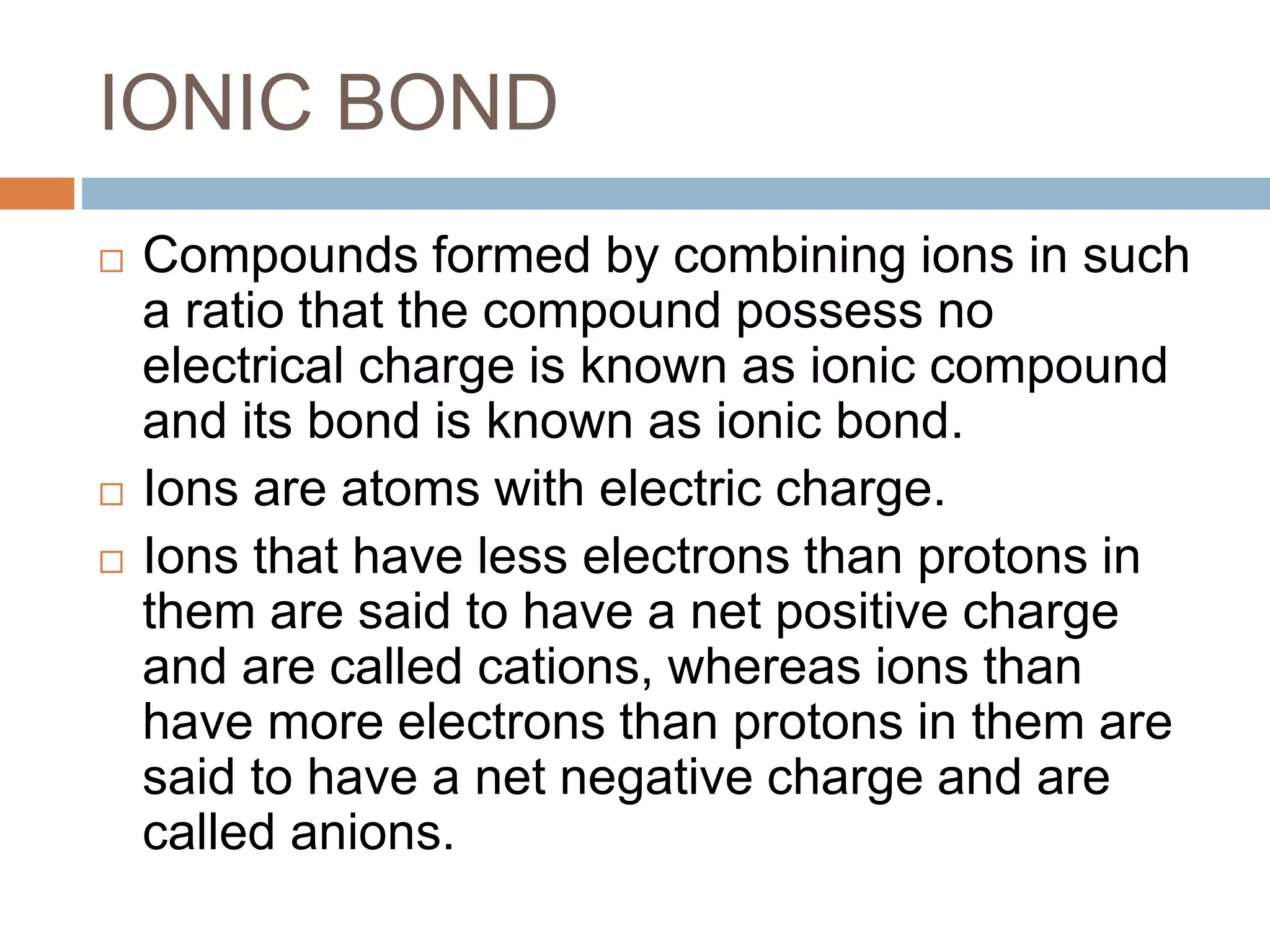 Science project ionic bond | PPTX