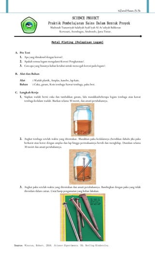 Science project (pelapisan logam plating logam) | PDF
