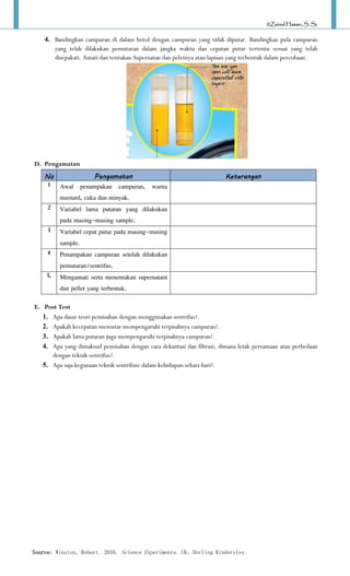Science project (sentrifus sederhana) | PDF