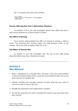 K TO 12 GRADE 7 LEARNING MATERIAL IN SCIENCE (Q1-Q2) | PDF