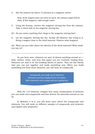 K TO 12 GRADE 7 LEARNING MATERIAL IN SCIENCE (Q1-Q2) | PDF