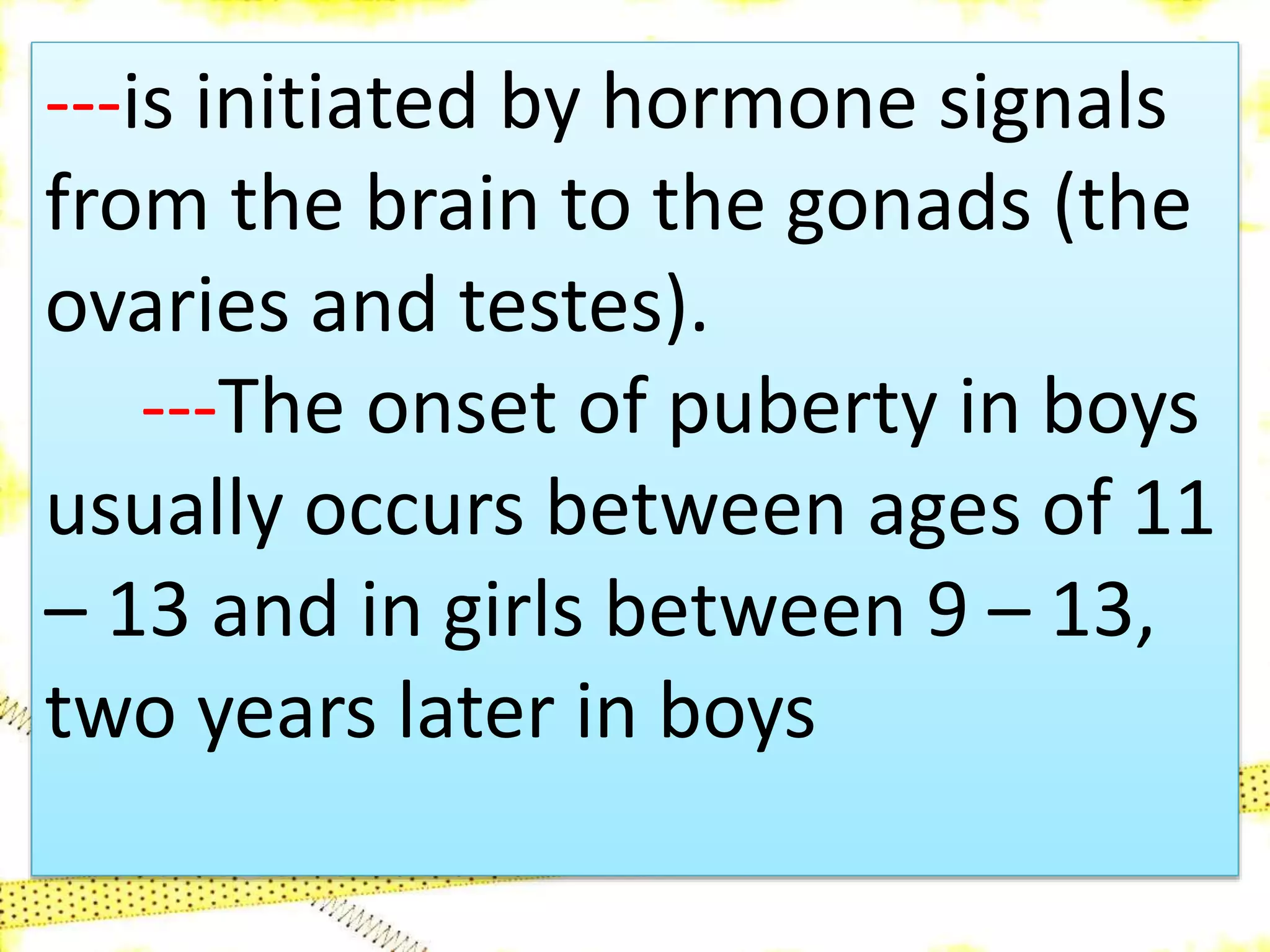 Puberty and Adolescence Stage | PPTX