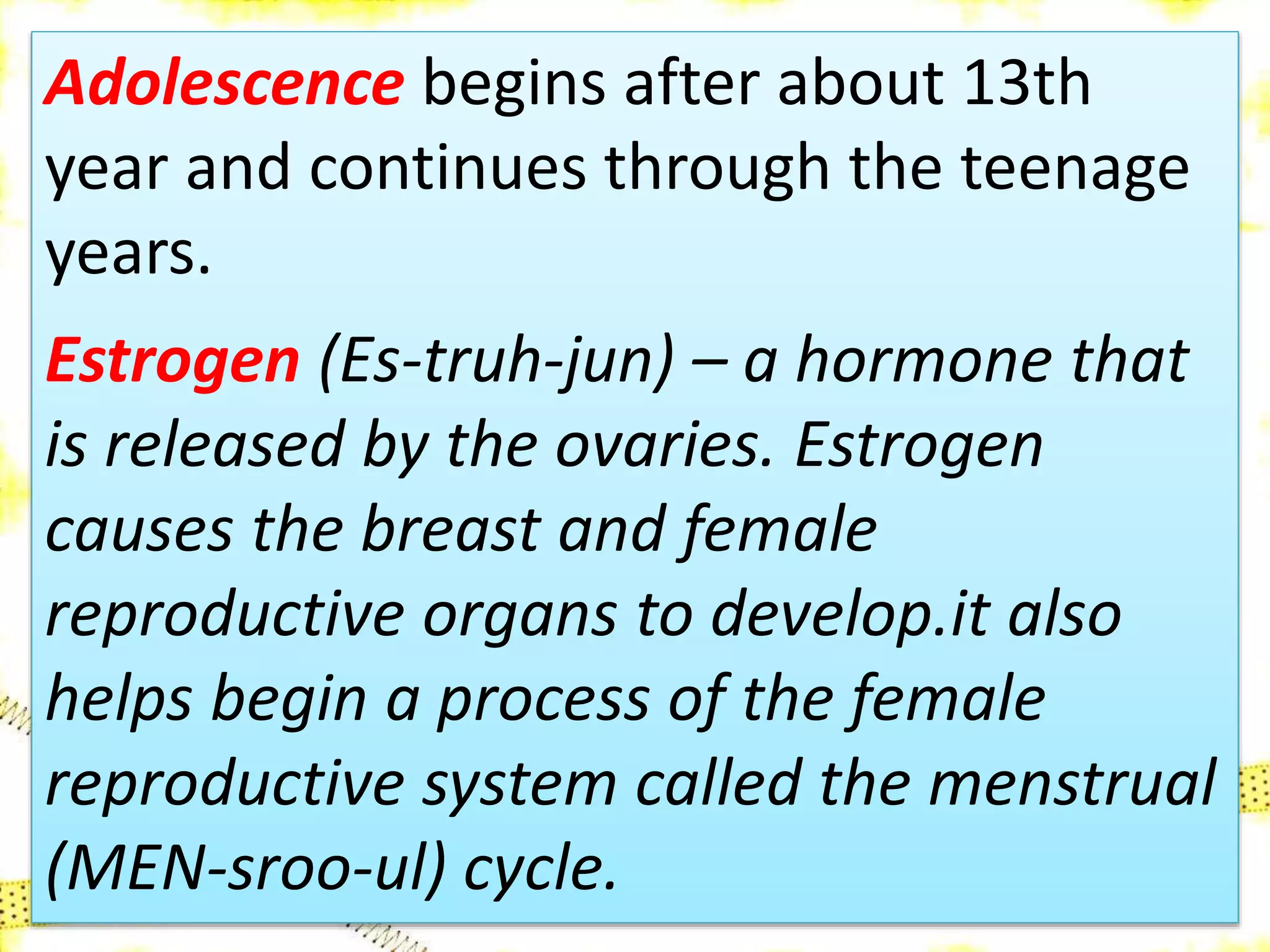 Puberty and Adolescence Stage | PPTX