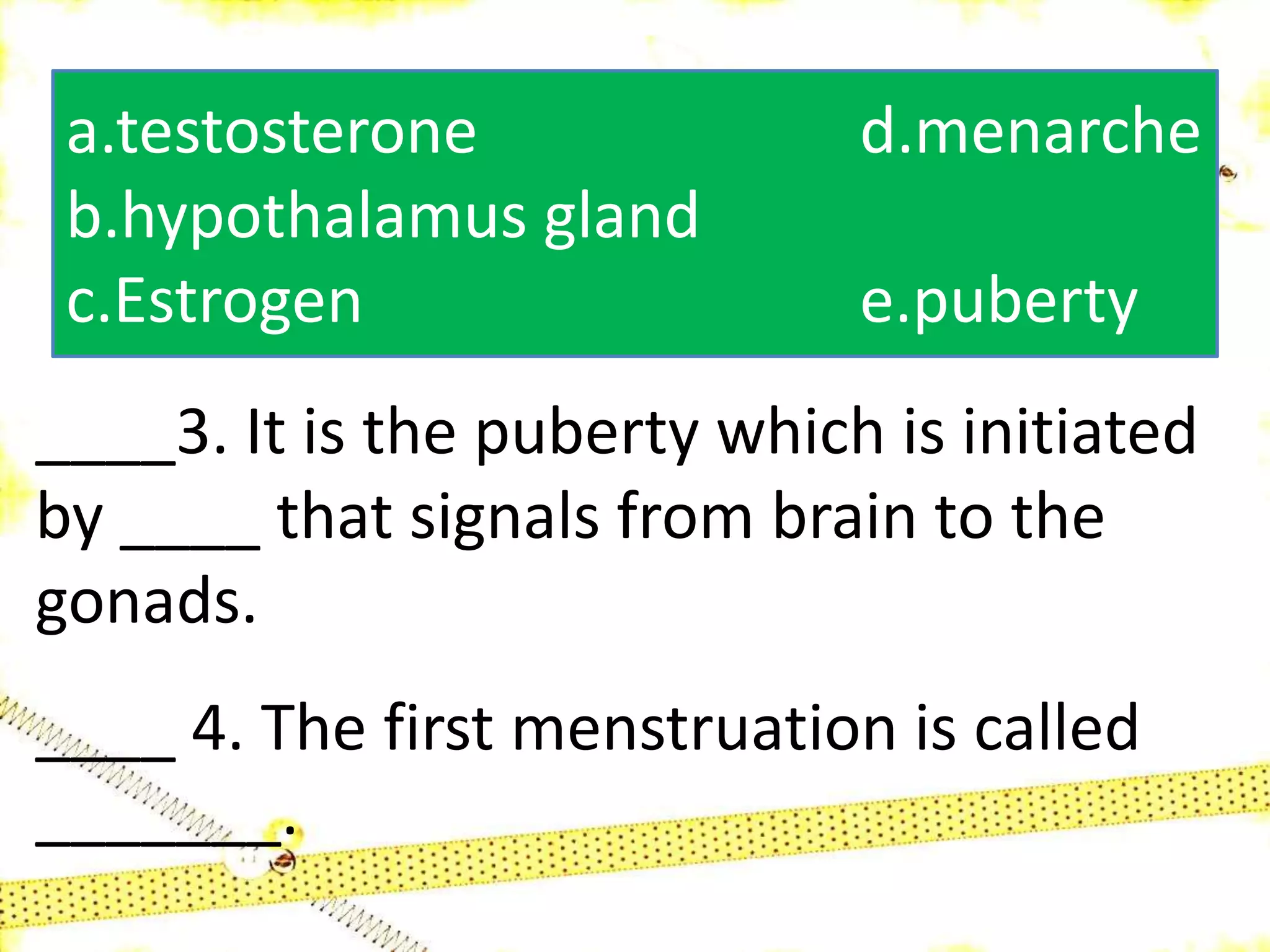 Puberty and Adolescence Stage | PPTX