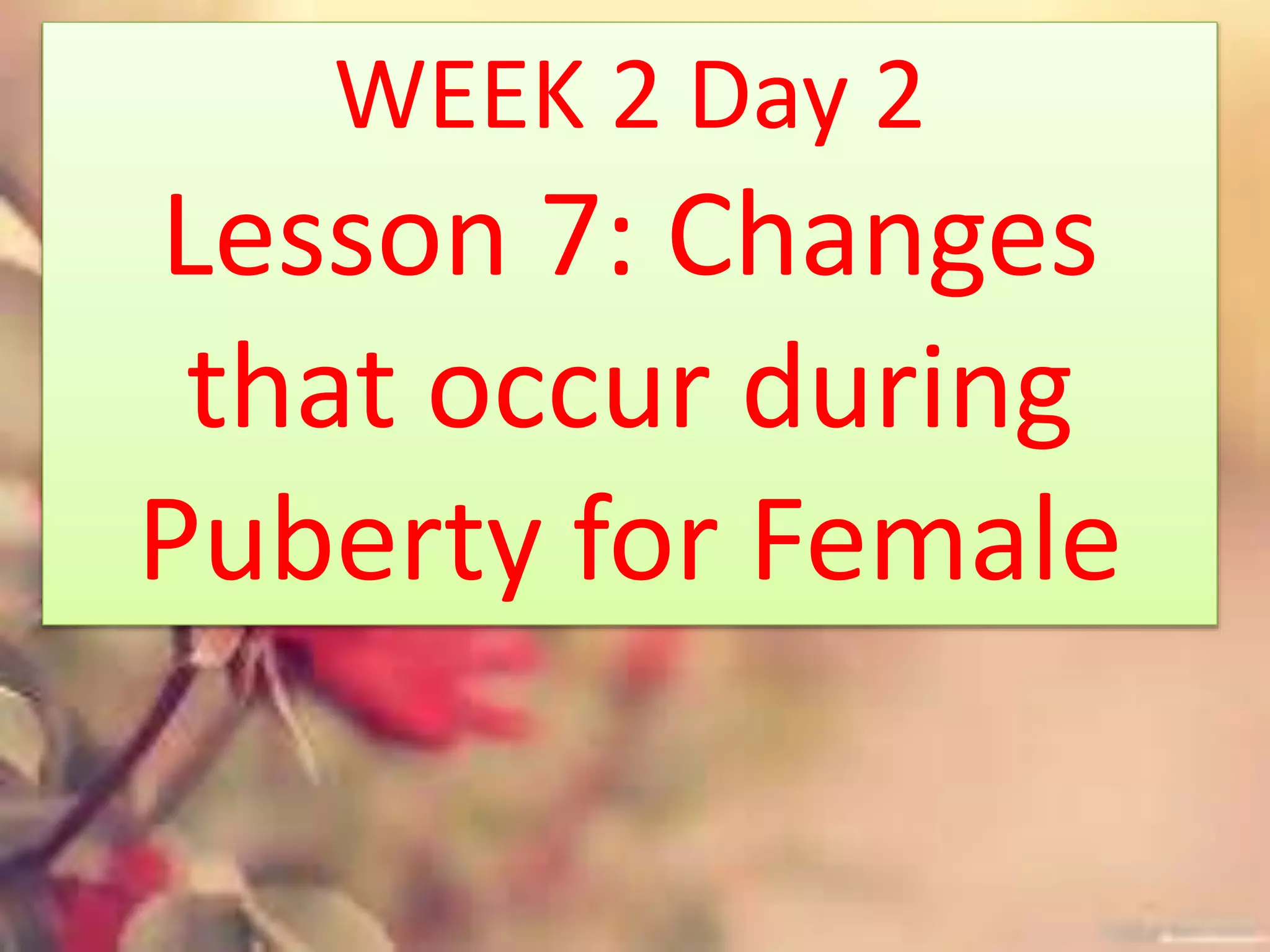 Puberty and Adolescence Stage | PPTX