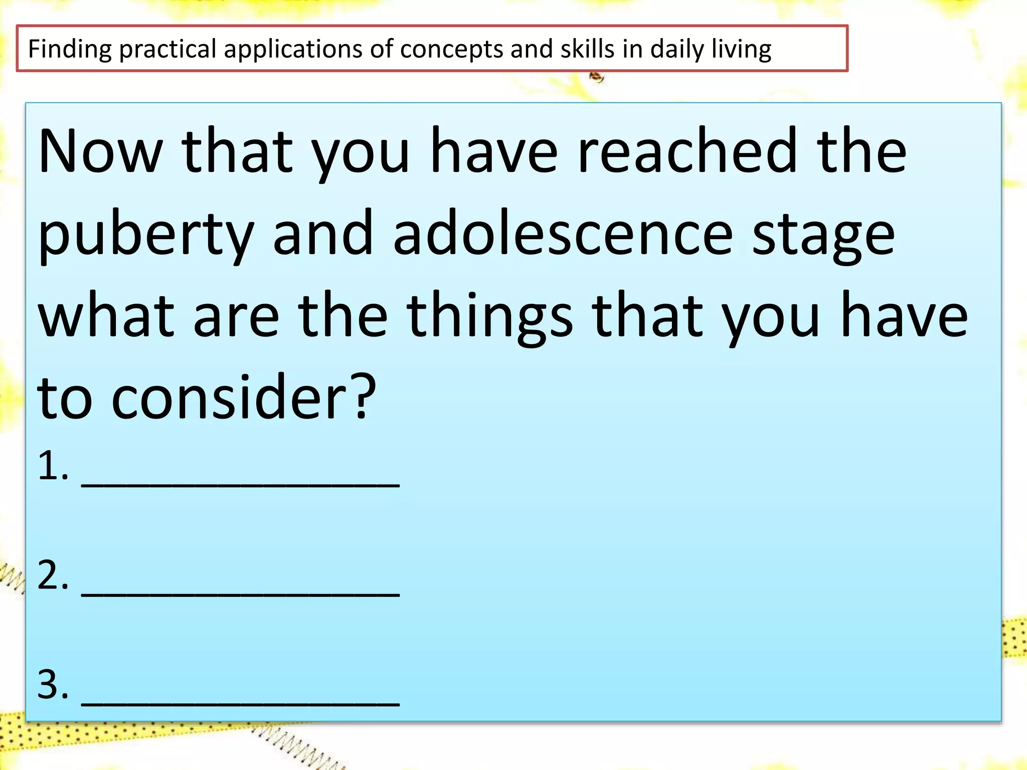 Puberty and Adolescence Stage | PPTX
