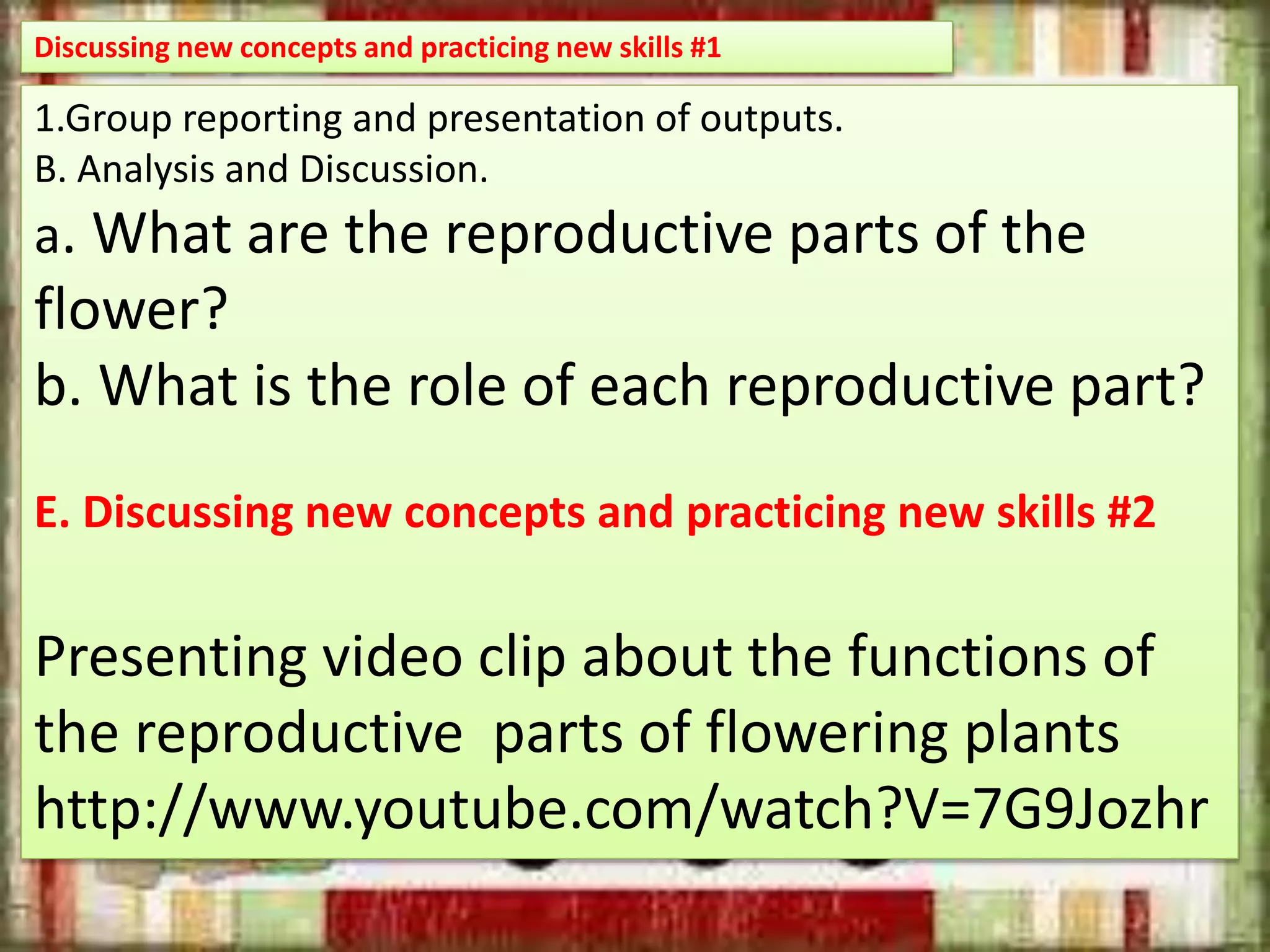 Reproductive Parts of Flowering Plants | PPTX