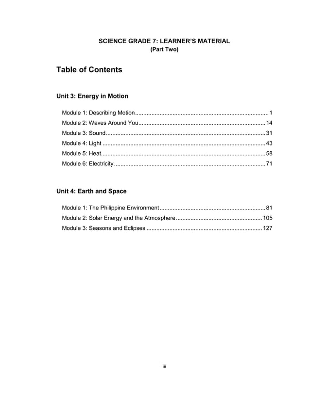 Grade 7 module in SCIENCE