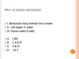 Science quiz hydrosphere | PPT