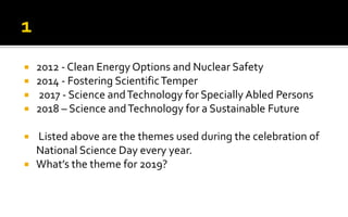 National Science Day 2019 Quiz, Cotton College - Prelims | PPTX