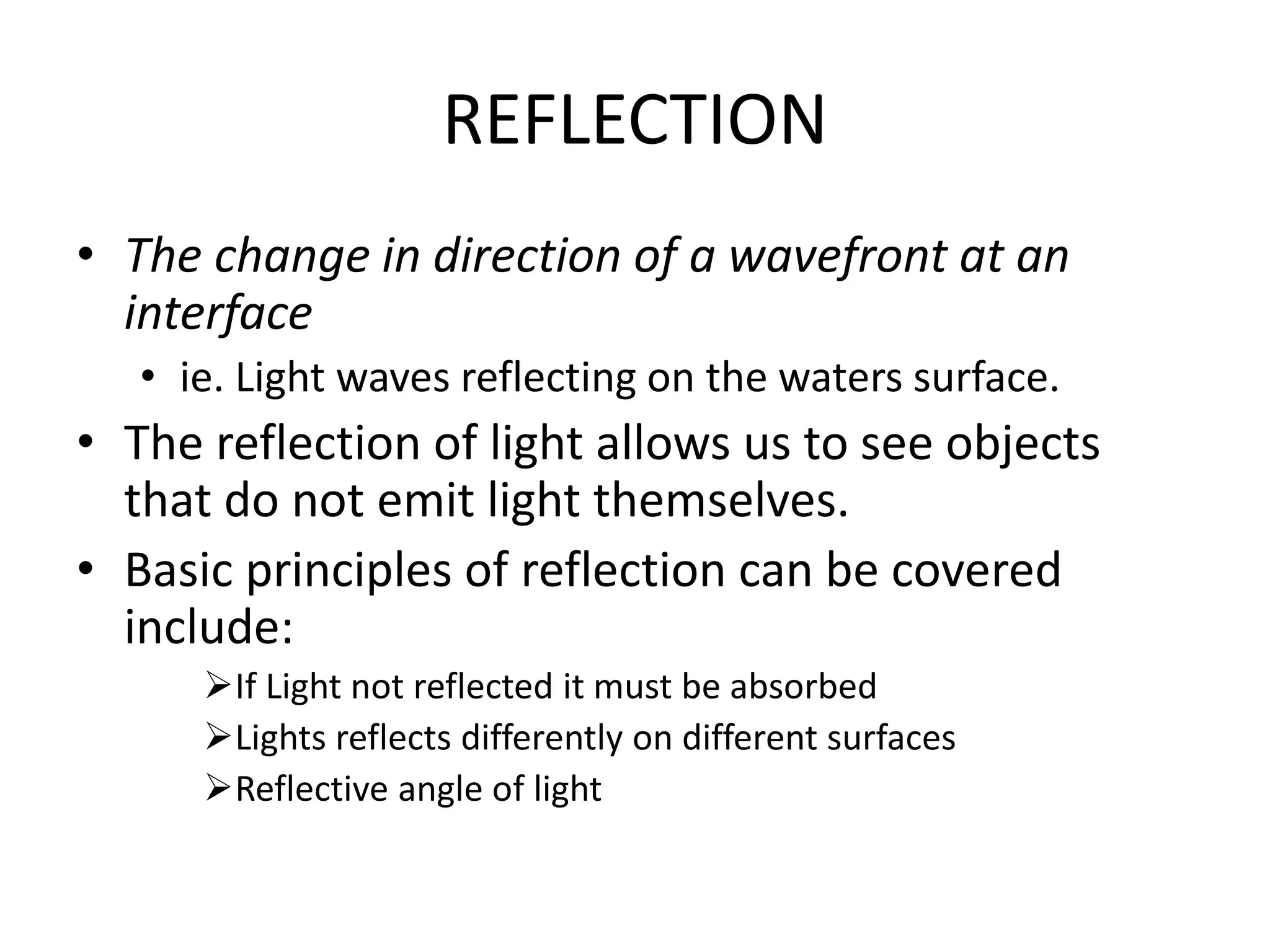 Science: reflection | PPTX
