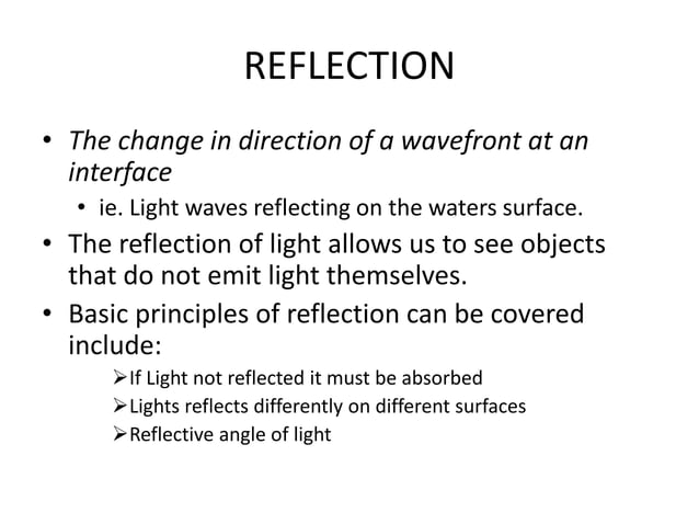 Science: reflection | PPT