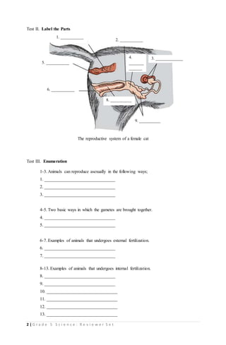 Science reviewer set 2nd monthly test | DOCX | Reproductive Health ...