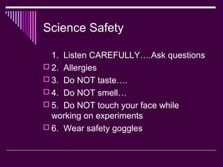 Science safety intro | PPT