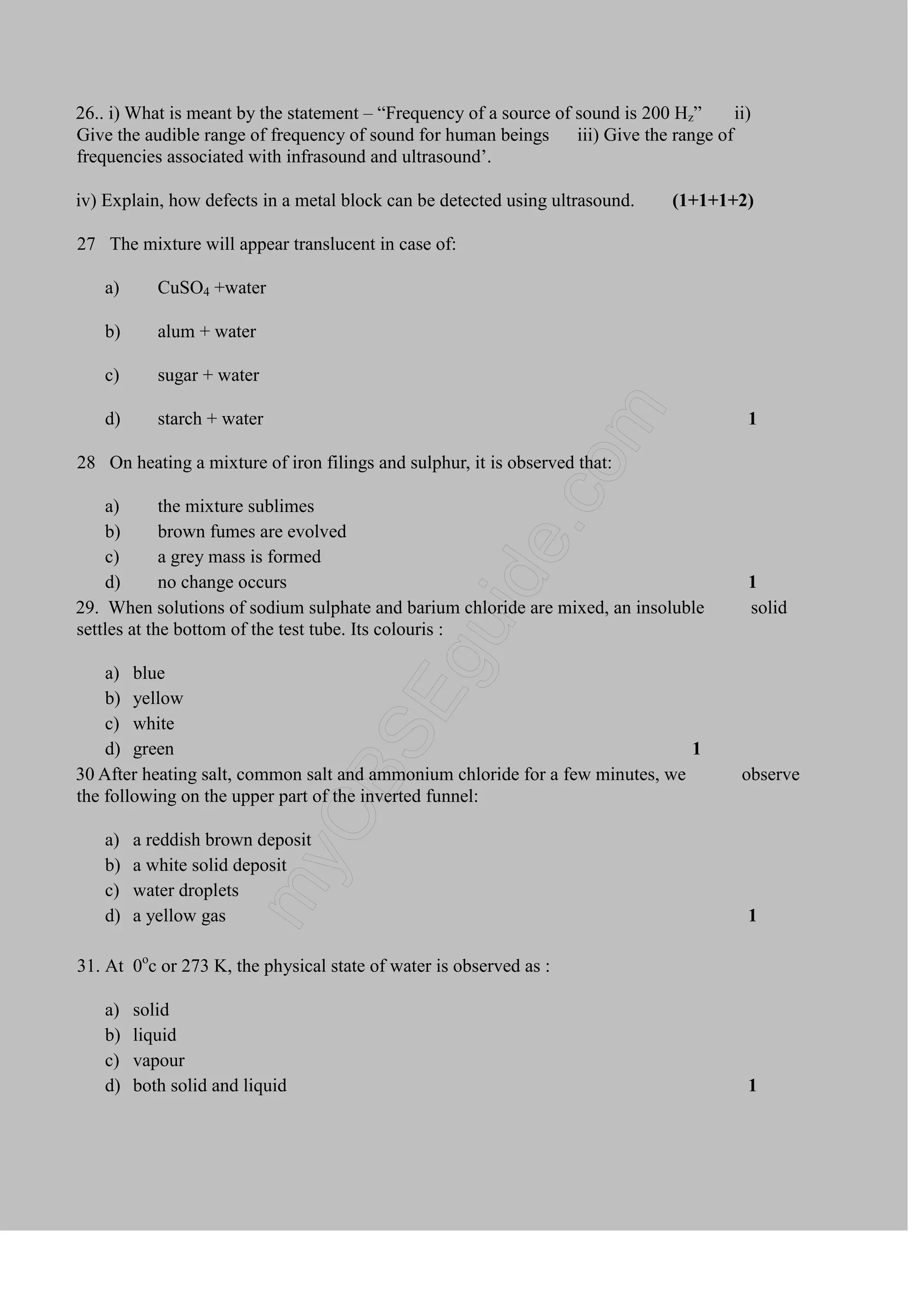 Science sample papers | DOCX