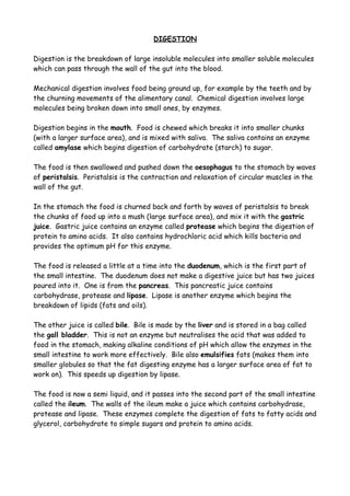 ScienceShare.co.uk Shared Resource | DOC | Digestive Disorders ...