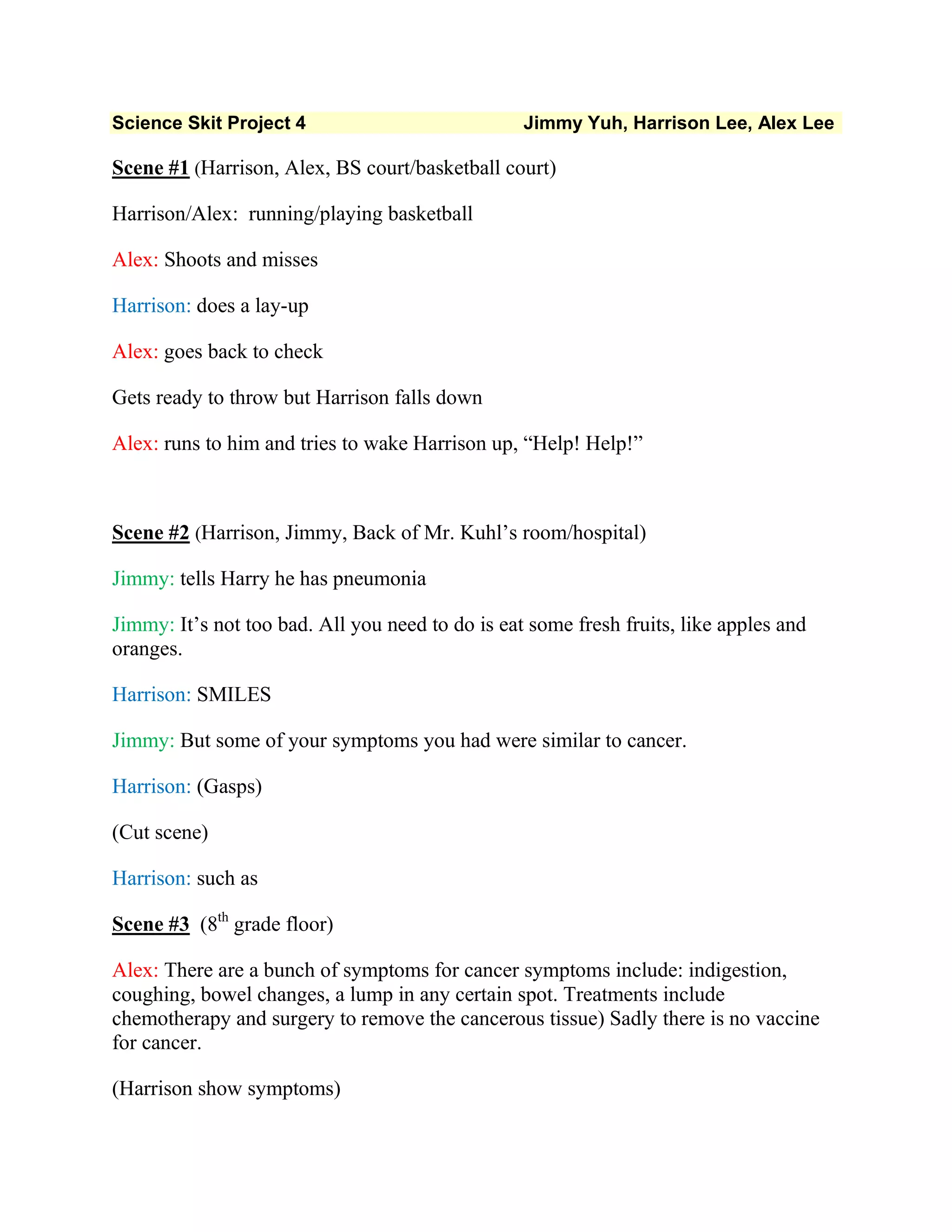 Science skit script 2 | DOCX