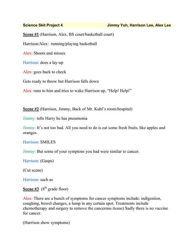 Science skit script 2 | DOCX