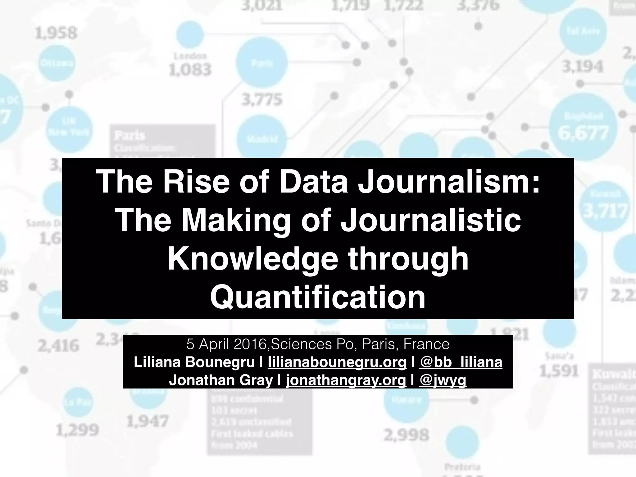 The Rise of Data Journalism: The Making of Journalistic Knowledge ...