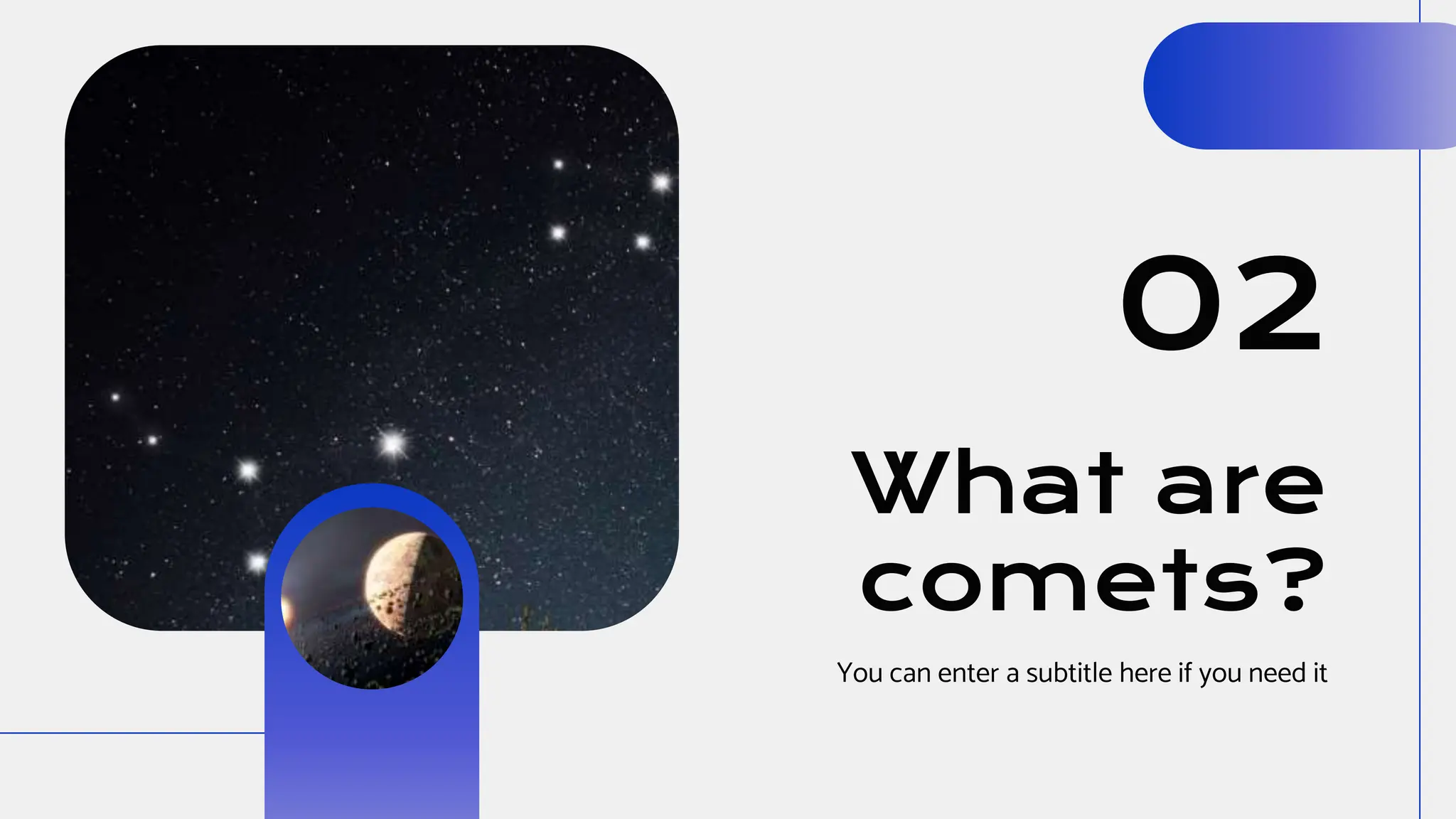 Science Subject for Middle School Comets and Meteors by Slidesgo.pptx