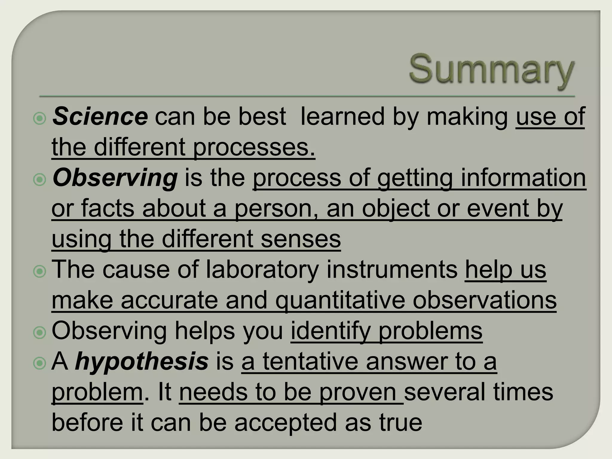Science summary | PPTX