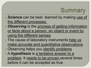 Science summary | PPTX