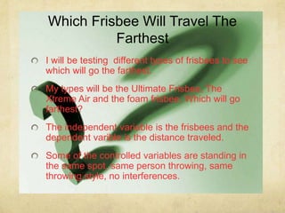 Frisbee Experiment | PPTX