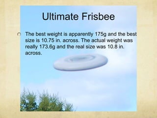 Frisbee Experiment | PPTX