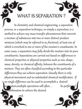 separation of substances | PPTX | Chemistry | Science