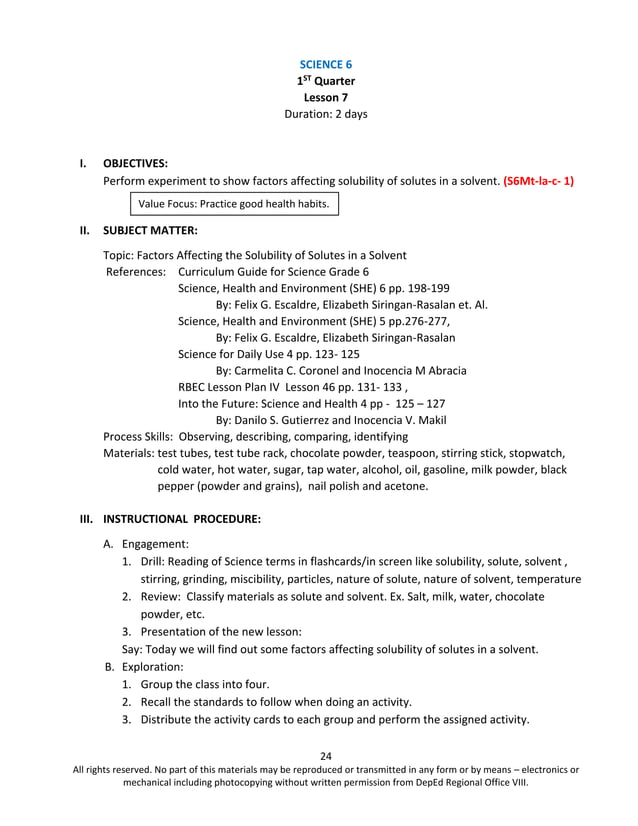 Science 6 K-12 Teacher s Guide (1st quarter) | PDF