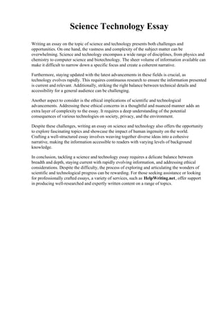 Science Technology Essay.pdf | Science