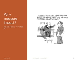 Science Under the Microscope, Monitoring and Evaluating Impact | PPT