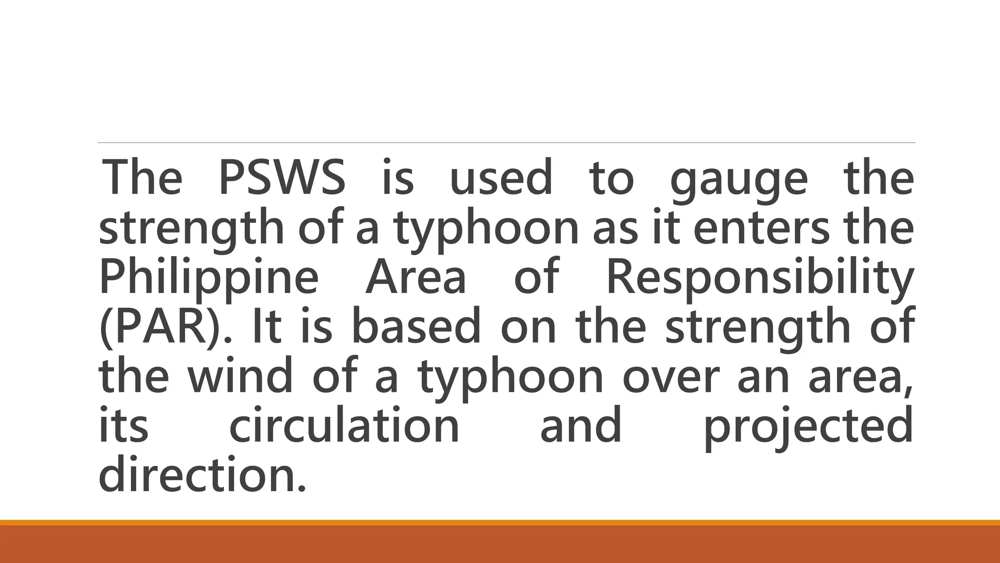 DESCRIBING THE EFFECTS OF THE WIND GIVEN A CERTAIN STORM WARNING SIGNAL ...