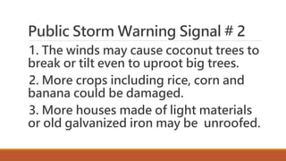 DESCRIBING THE EFFECTS OF THE WIND GIVEN A CERTAIN STORM WARNING SIGNAL ...
