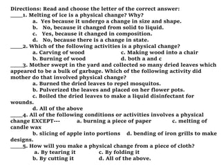 Science V - Physical Change | PPTX