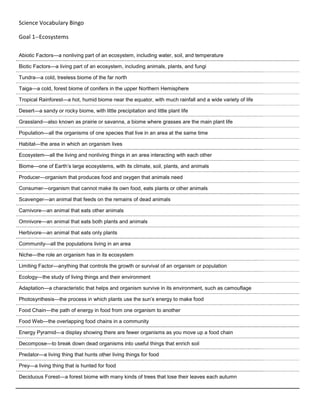 Science vocabulary | PDF