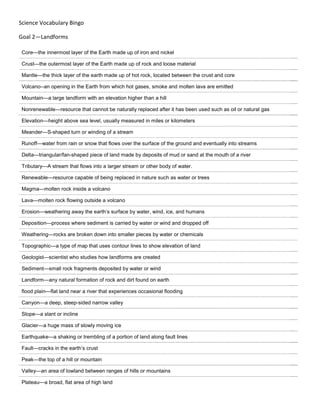 Science vocabulary | PDF