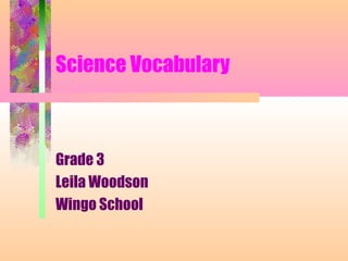 Science vocabulary (science) | PPT